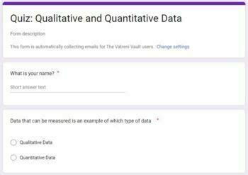 Quiz For Google Forms Qualitative And Quantitative Data By The Vatreni Vault