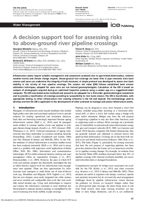 Pdf A Decision Support Tool For Assessing Risks To Above Ground River