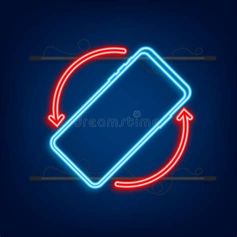 Rotate Smartphone Isolated Icon Neon Icon Device Rotation Symbol