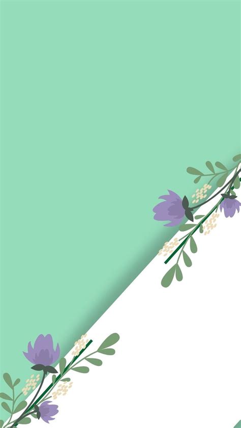 Floral Wallpaper Phone With Purple Flowers And Green Leaves