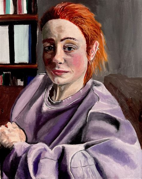 Dr Ian B Glover On Linkedin Girl Sat Next To Book Case Ruby Oil On Canvas ©️ianbglover 2024