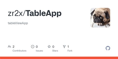 GitHub Zr X TableApp TableViewApp