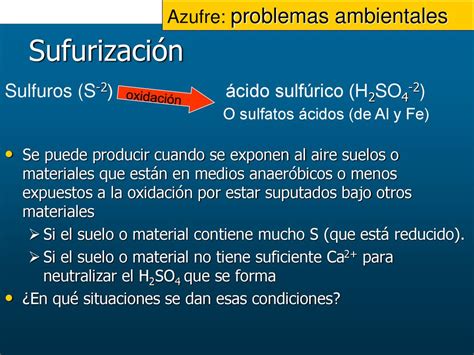 Azufre Contenido Formas Dinámica De Transformaciones En El Suelo Ppt