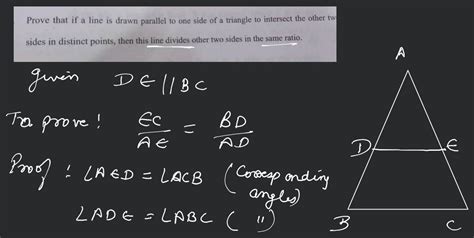 if a line is drawn parallel to one side of a triangle to intersect the ot