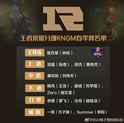Rngm公布2018年kpl春季賽大名單 每日頭條