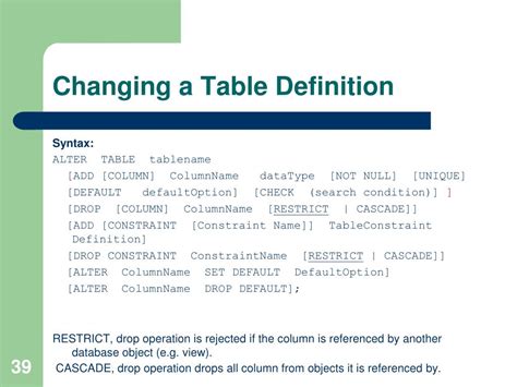 Ppt Sql 99 Schema Definition Constraints Queries And Views