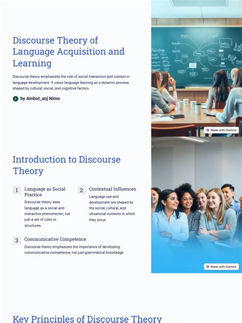 Copy Of Discourse Theory Of Language Acquisition And Learning Pdf