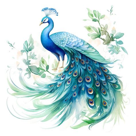 Beautiful Pecock Coloring Page With 2 Colored Page Pecock Coloring