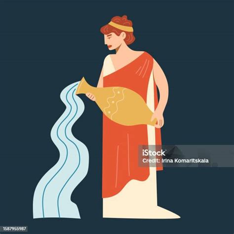 주전자를 든 그리스 소녀 고대 그리스 한 여자가 꽃병에서 물을 붓는다 고대 가공의 인물에 대한 스톡 벡터 아트 및 기타 이미지 가공의 인물 개념 고대 그리스 양식