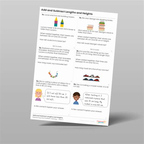 Year 2 Add And Subtract Lengths And Heights Reasoning And Problem Solving Resource Classroom