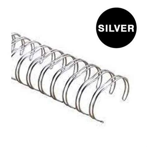 Silver Metal Double Loop Binding Wire 2 1 16 Mm Size A4 At 1280