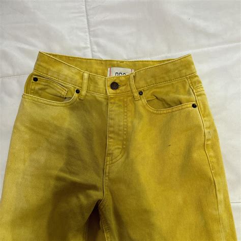 Uo Yellow Jeans With A Small Mark On The Back Depop
