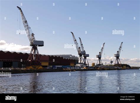 BAE Systems Shipyard On The River Clyde Govan Glasgow Scotland UK