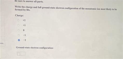 Solved Write The Charge And Full Ground State Electron