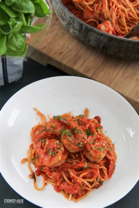 Creamy Spicy Shrimp Spaghetti Cooked By Julie