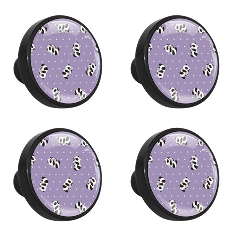 4 Pcs Panda Knobs For Kitchen Cabinet Cupboard Dresser Bookcase Drawer Pulls Handles Round Home