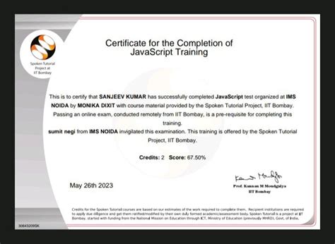 Sanjeev Kumar Linkedin‘de Completed Java Script Training From Iit Bombay ️