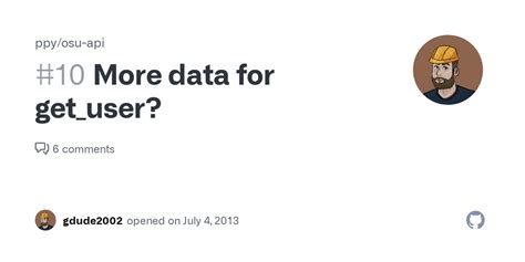 More Data For Getuser · Issue 10 · Ppyosu Api · Github