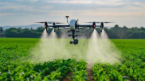 Agritech Aerial Ballet Precision Spraying With Drones Stock Image