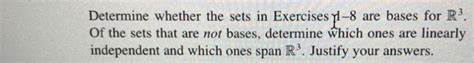 Solved Determine Whether The Sets In Exercises Yl Are Chegg