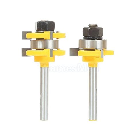 2Pcs Tongue Groove T Slot Router Bit 3 4 Stock 1 4 Shank