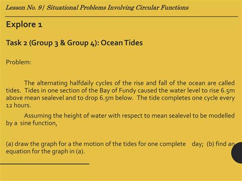 Lesson No 9 Situational Problems Involving Graphs Of Circular