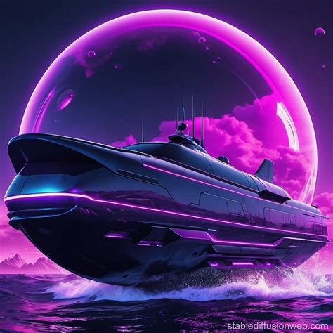 Hovering Spiky Bubble Over Treacherous Waves Stable Diffusion Online