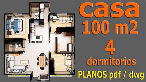 Plano De Casa Economica Con 3 Dormitorios