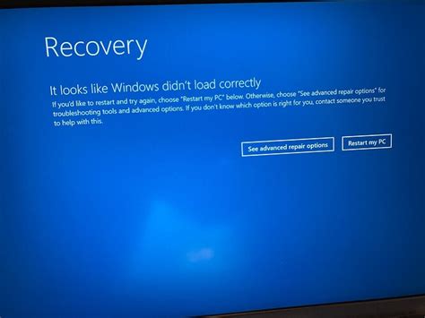Recovery It Looks Like Windows Didn T Load Correctly Windows Spiceworks Community