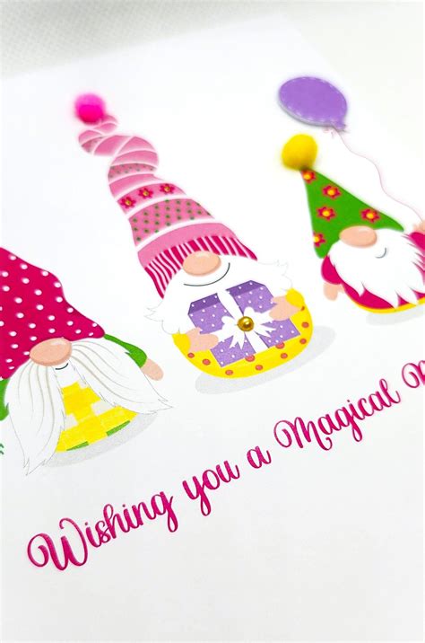 Gonk Birthday Card Cute Gonks Card Gnomes Birthday Card Magical