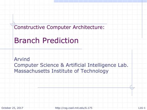 Branch Prediction Constructive Computer Architecture Arvind Ppt Download