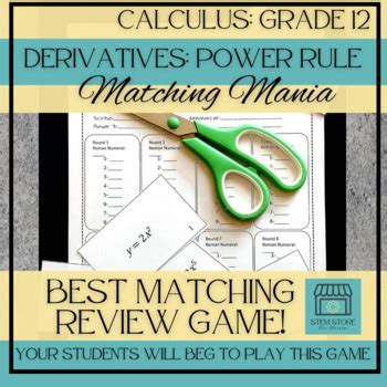 Differentiation With Power Rule Ap Calculus Matching Review Game