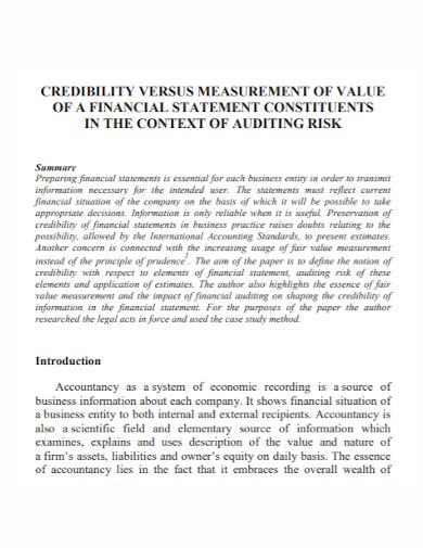 Free 10 Credibility Statement Samples In Pdf Doc