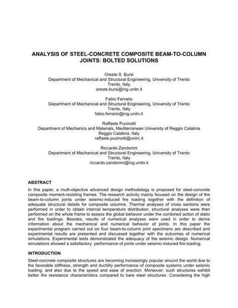 Analysis Of Steel Concrete Composite Beam To Ccvi Information
