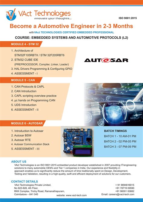 VAct Technologies Embedded Training In Chennai Vact