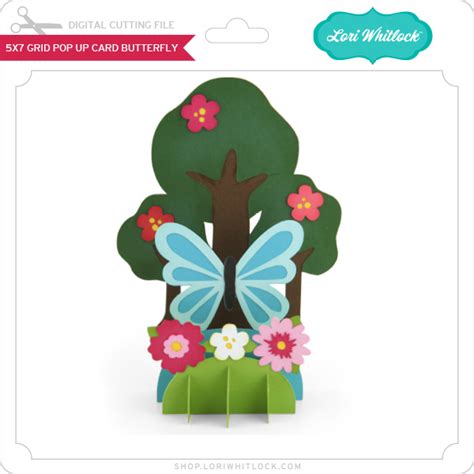 Lw 5×7 Grid Pop Up Card Butterfly Lori Whitlock