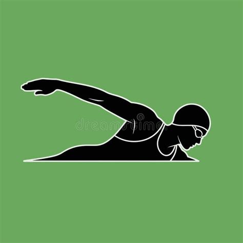 Swimmer Doing Backstroke Vector Icon Stock Image Illustration Of