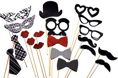 Classic Photo Booth Props 20 Piece Set Birthdays Etsy