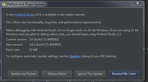 Android Studio Not Updating From 30 To 301 Stack Overflow