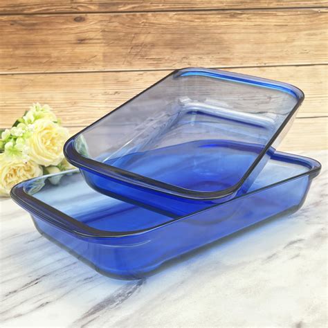Cobalt Blue Glass Baking Dish Tray Microwave Safe And Washdisher Safe