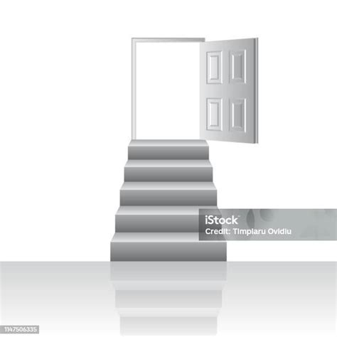 계단 문 벡터 일러스트 레이 션을 엽니다 성장 개념입니다 목표는 우승 할 수 있습니다 개념에 대한 스톡 벡터 아트 및 기타 이미지 개념 개념과 주제 개발 Istock