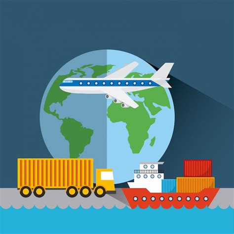Importar Y Exportar Diseño Vector Premium
