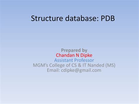 Protein Data Bank Pdb Bioinformatics Pptx