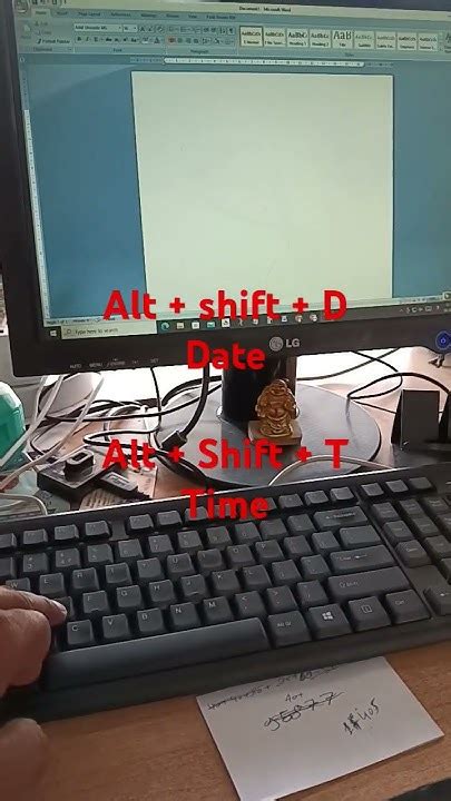 Date Shortcut Key Time Shortcuts Key Msword Keyboard Youtube
