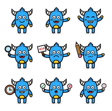 Monster Pose Collection Vectors And Illustrations For Free Download Freepik