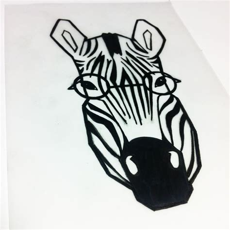 Zebra Skull With Nerd Glasses New School Tattoo Sketch New School