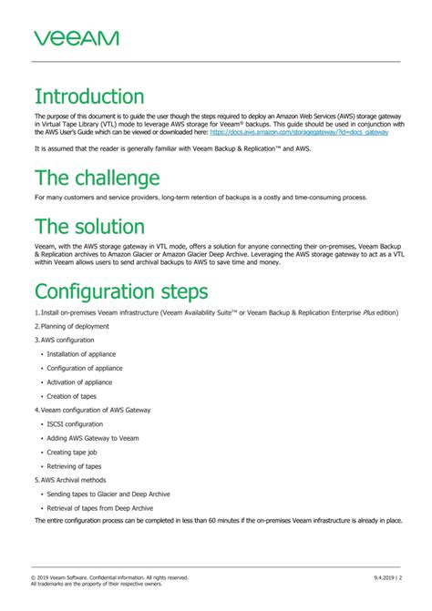 Using The Aws Vtl Gateway With Veeam Deployment Guide