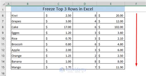 How To Freeze Top 3 Rows In Excel 3 Methods Exceldemy