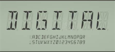 Digital 16 Segmented Lcd Display Latin Font In Calculator Style