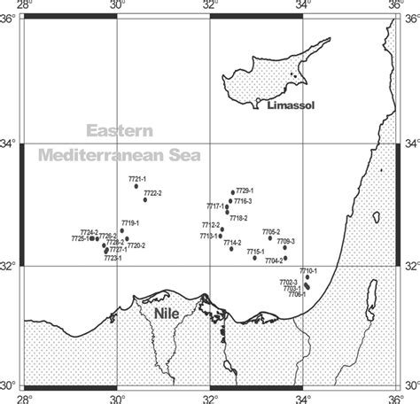 15 Gravity Corer And Multicorer Sampling Locations In The Southeastern